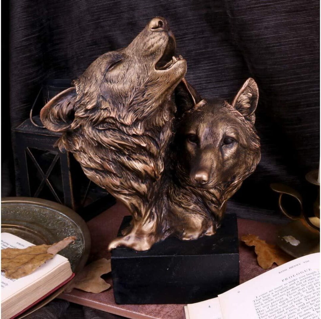Nemesis Now Song of the Wild Wolf Bust 23cm Bronze Sculpture - Etsy UK