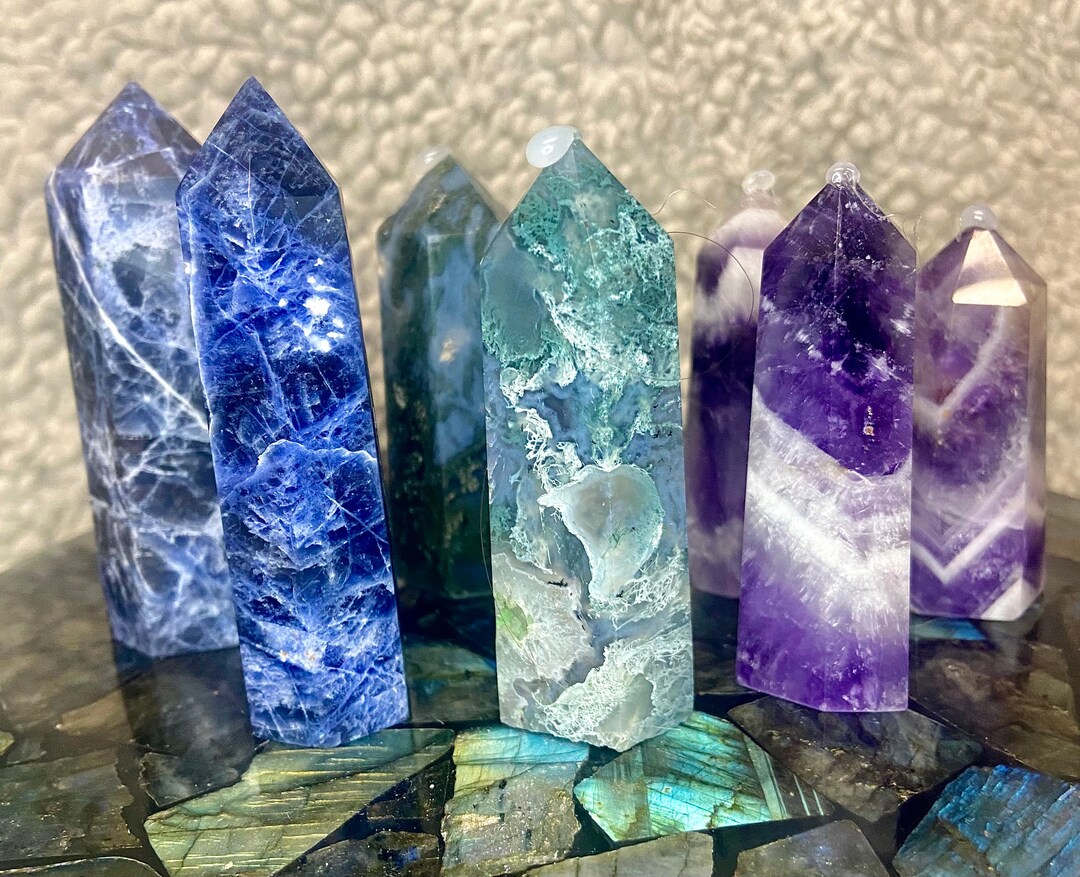 Crystal points set of 5 your choice. Crystal starters - Etsy Österreich