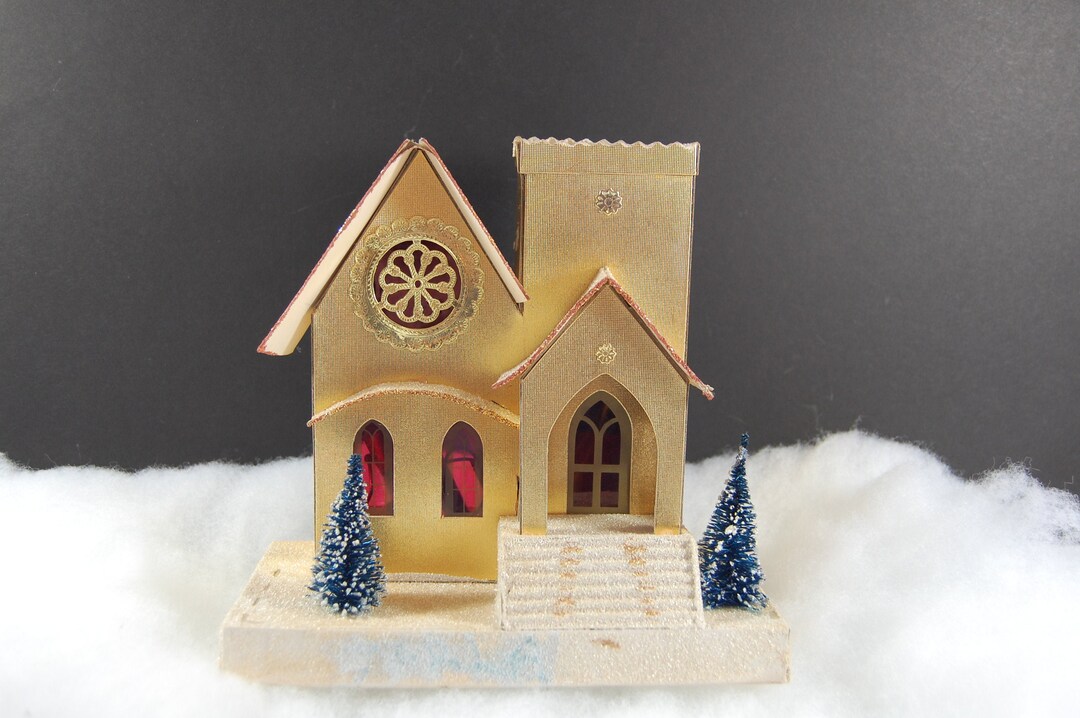 Christmas, Large Vintage Putz Church - Etsy