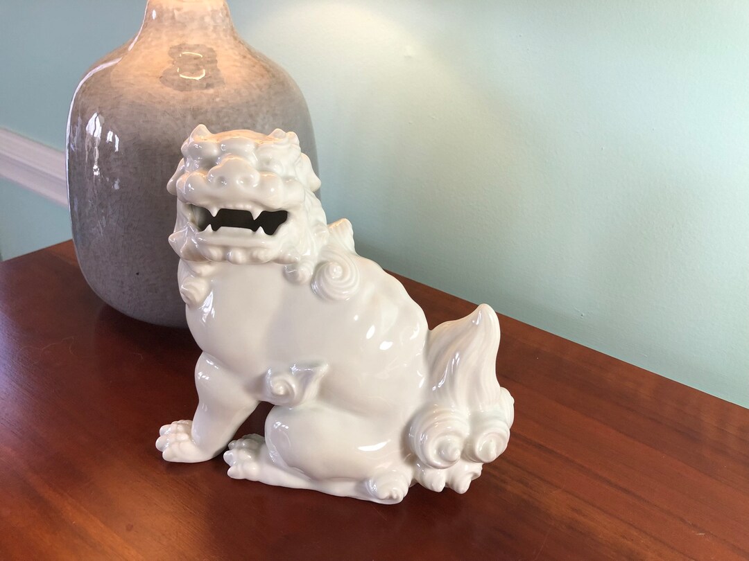 Foodog Large White Foo Dog 6.75” Beautiful - Etsy