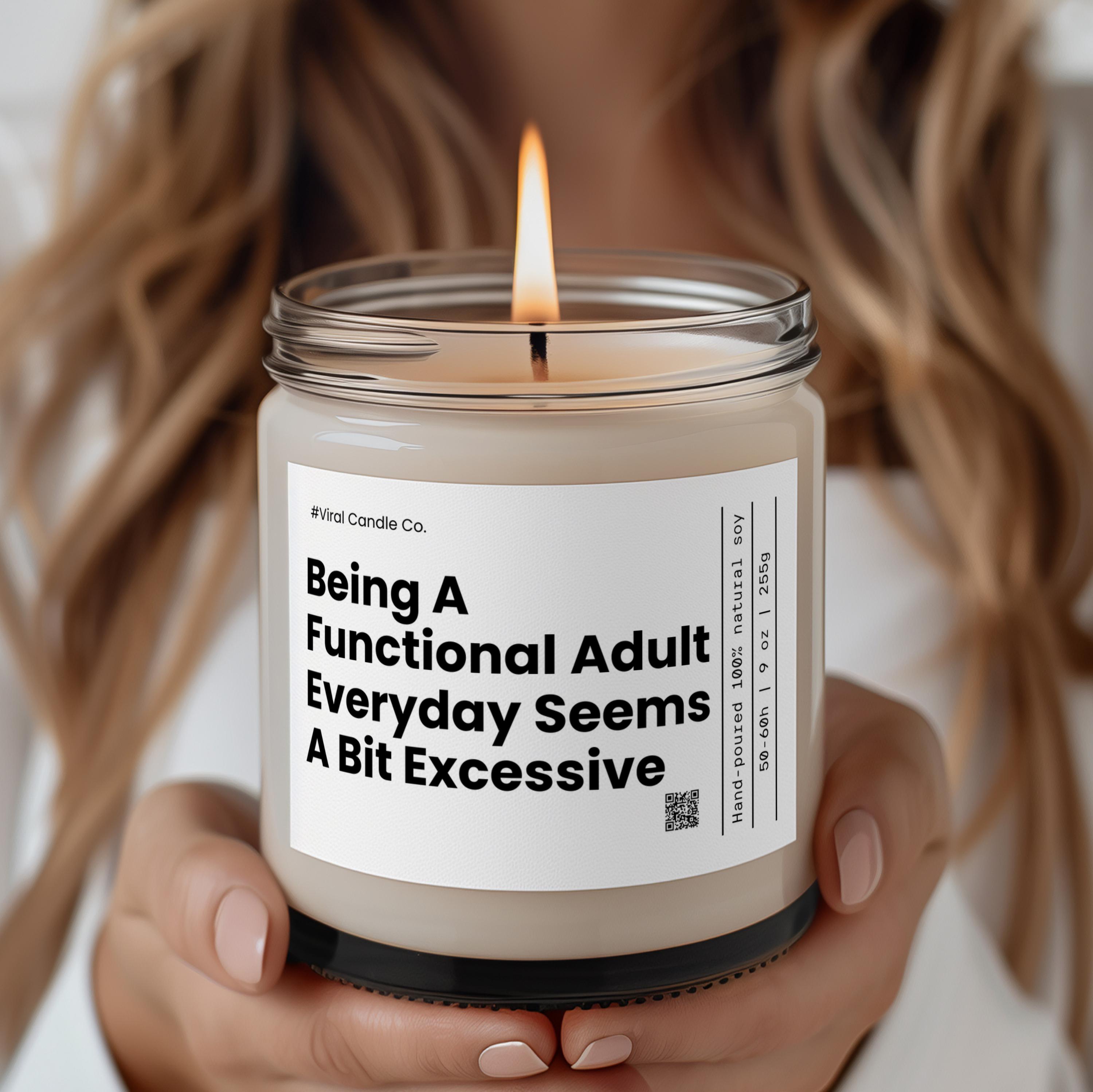 Being A Functional Adult Candle | Funny Adulting Gift | Adult Humor ...