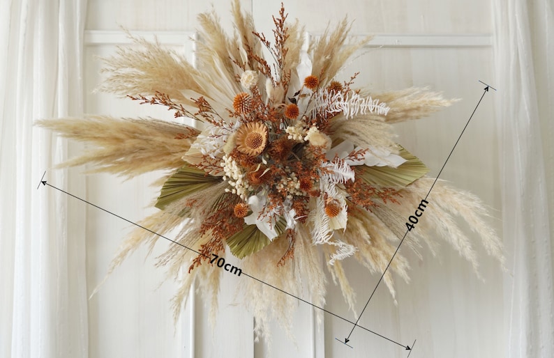 Rust Orange/burnt Orange Pampas Preserved Bouquet Dried - Etsy