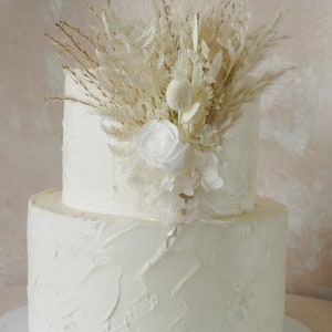 Preserved Rose Natural Pampas Grass Cake Topper,flower Cake Topper ...