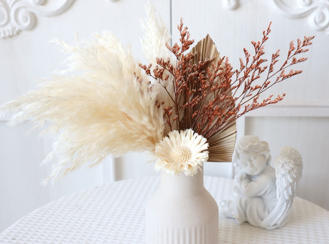 Rust Orange/burnt Orange Pampas Grass Bouquet Preserved Flowers Dried ...