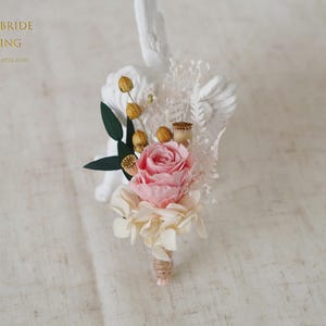 Pale Pink Preserved Rose Boho Pampas Dried Boutonniere/buttonhole ...