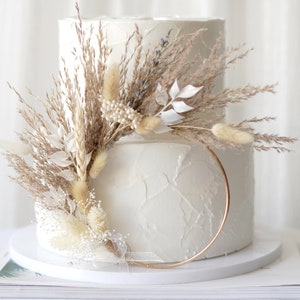 Self-color Pampas Grass Cake Topper Bouquet, Flower Cake Topper,dried ...