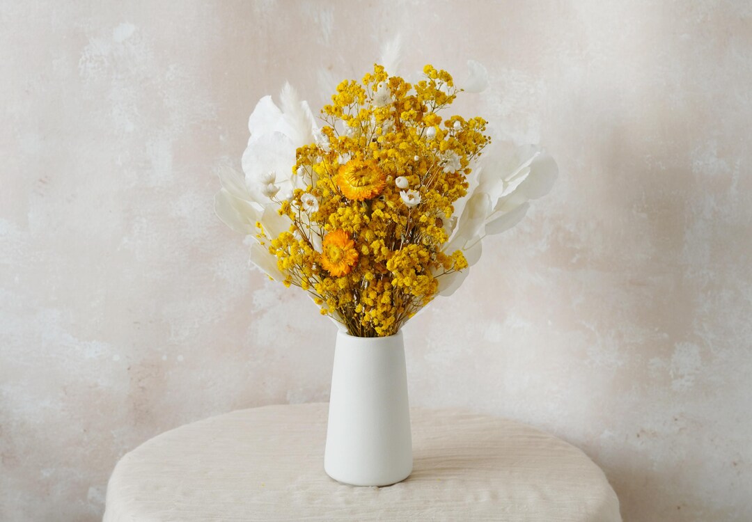 Yellow Babybreath Preserved Flowers Bouquet,natural Home Decor, Dried ...