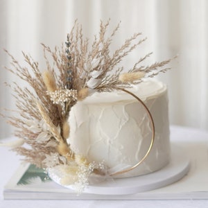 Self-color Pampas Grass Cake Topper Bouquet, Flower Cake Topper,dried ...
