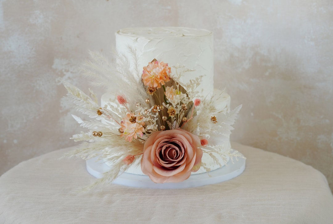Pampas Grass Blush Silk,cake Topper,flower Cake Topper/cake Decoration ...