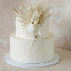 Preserved Rose Natural Pampas Grass Cake Topper,flower Cake Topper ...