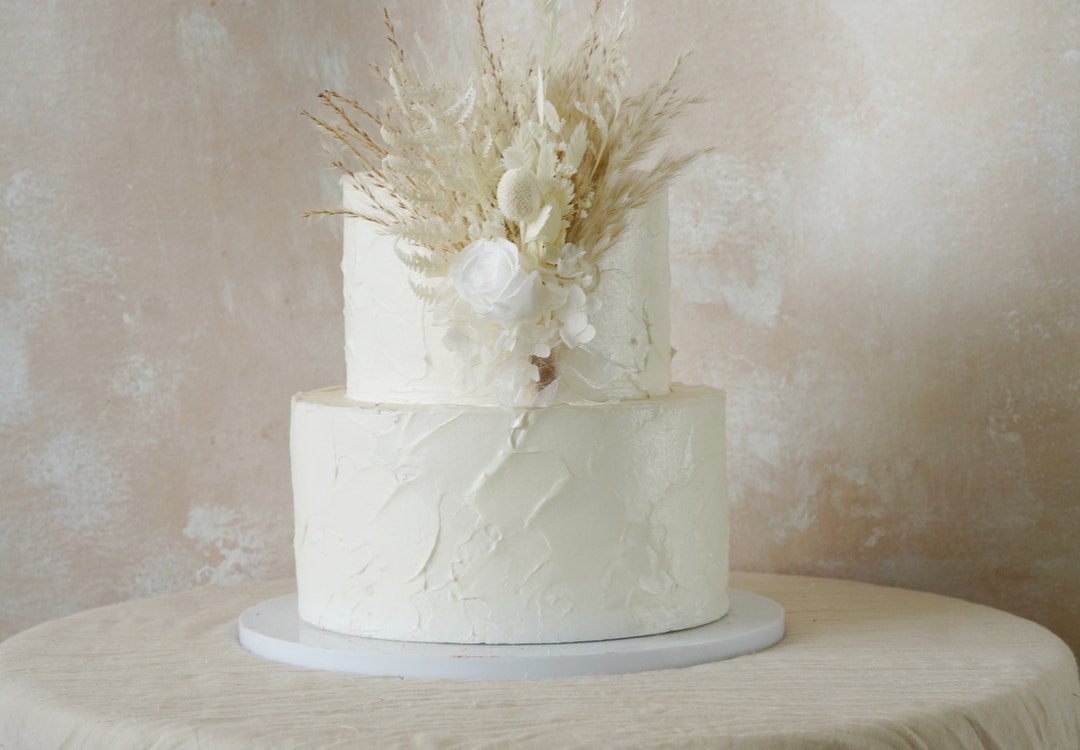 Preserved Rose Natural Pampas Grass Cake Topper,flower Cake Topper ...