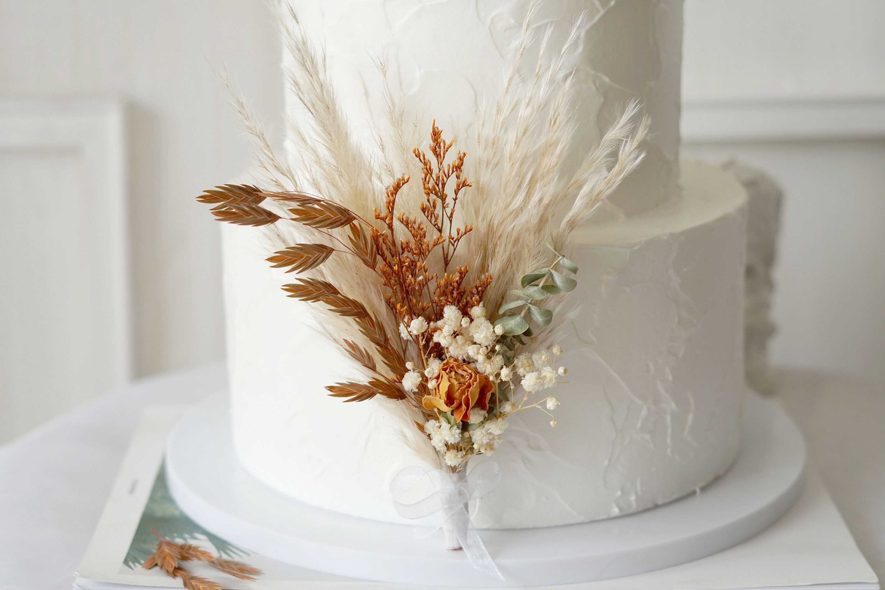 White & Rust Orange/burnt Orange Flower Cake Topper Bouquet - Etsy