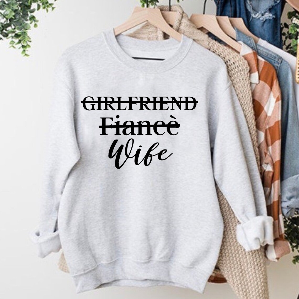 Girlfriend Fiance Sweatshirt, Fiancee Sweater, Engagement Clothing ...