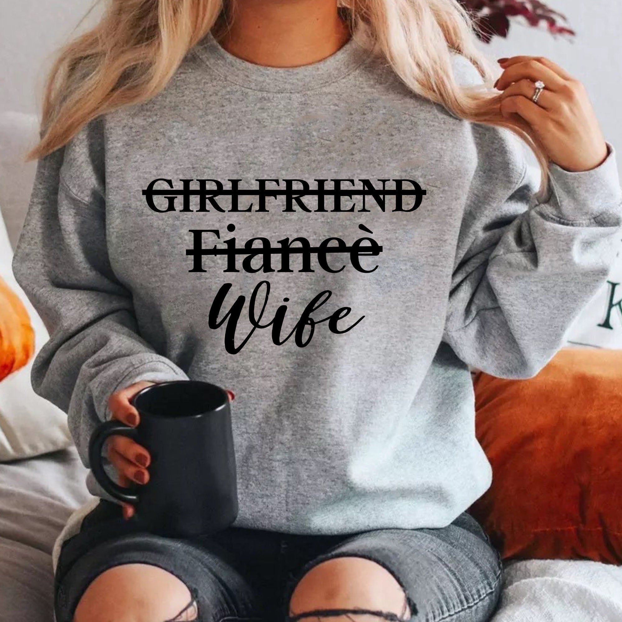 Girlfriend Fiance Sweatshirt, Fiancee Sweater, Engagement Clothing ...
