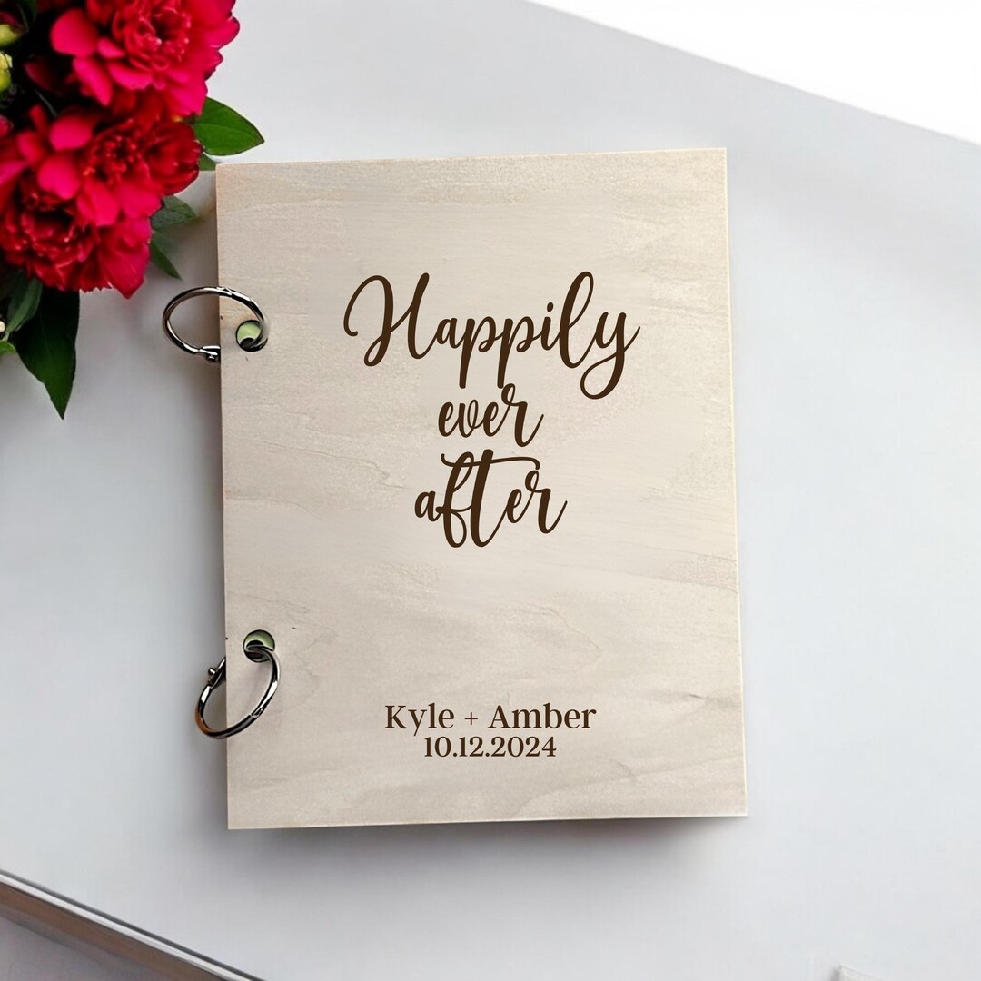Engraved Wooden Wedding Card Binder: Personalized Keepsake - Etsy