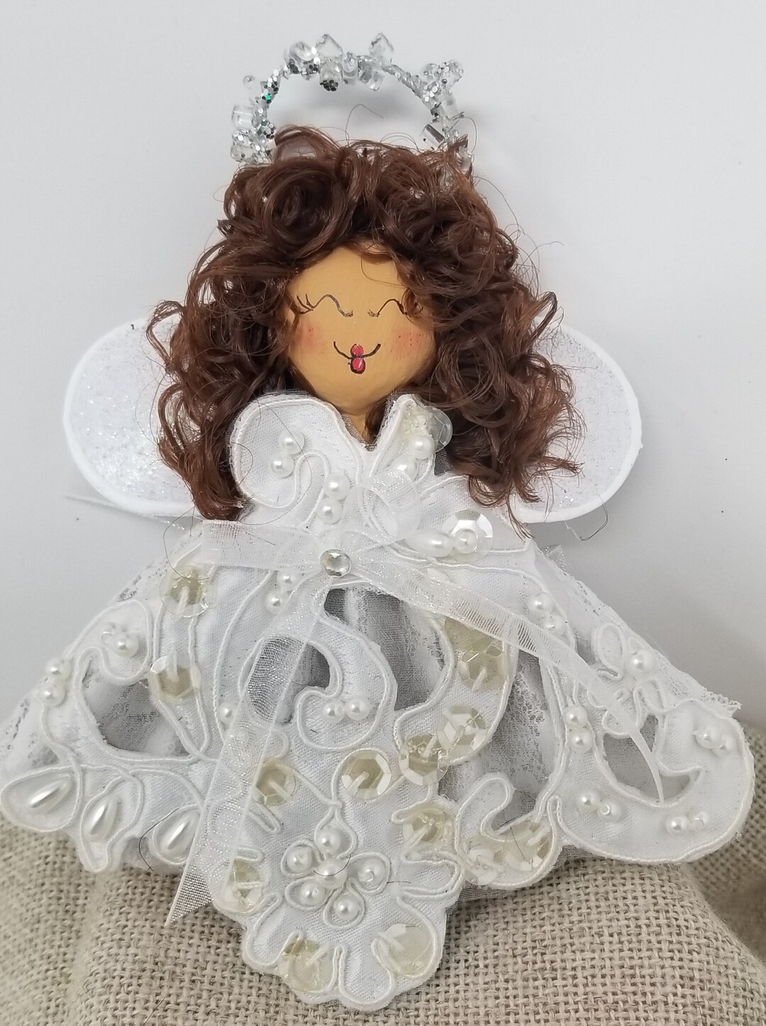 Hanging Angel, White Lace, Collectible X-mas Tree Hanging Décor ...