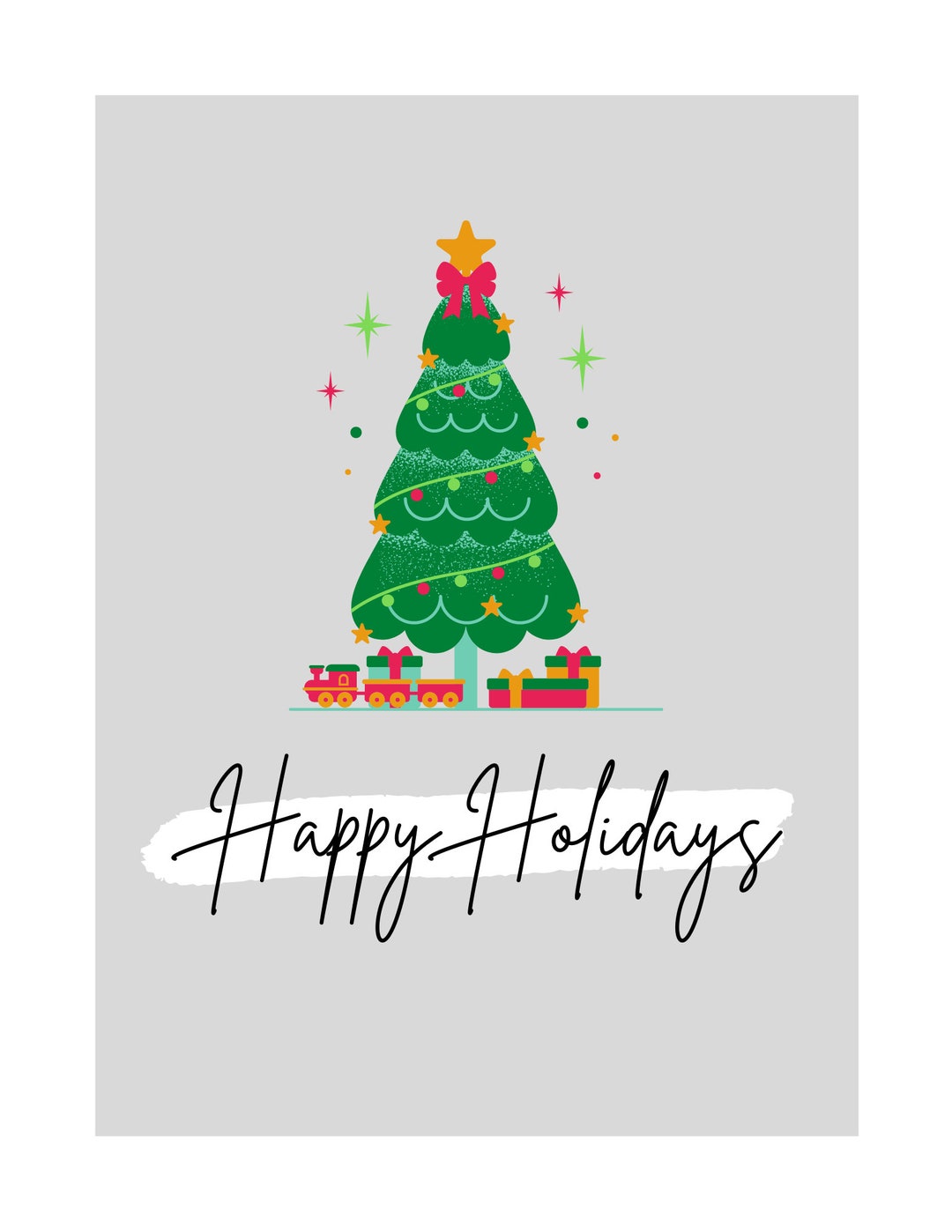 Happy Holidays Printable - Etsy