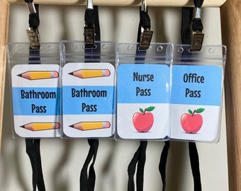 Bright Rainbow Theme Classroom Hall Passes for Teachers - Etsy