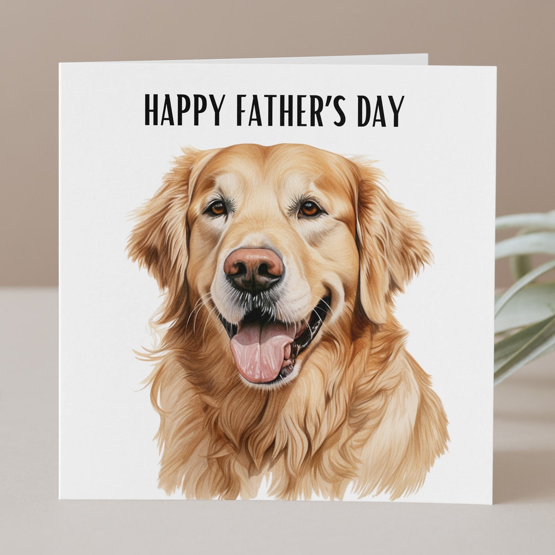 Golden Retriever Father's Day Card, From the Dog, Card for Dad or ...