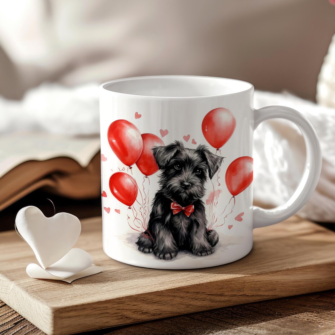 Black Schnauzer Valentine Mug, Schnauzer Mug, Valentine's Day Gift ...