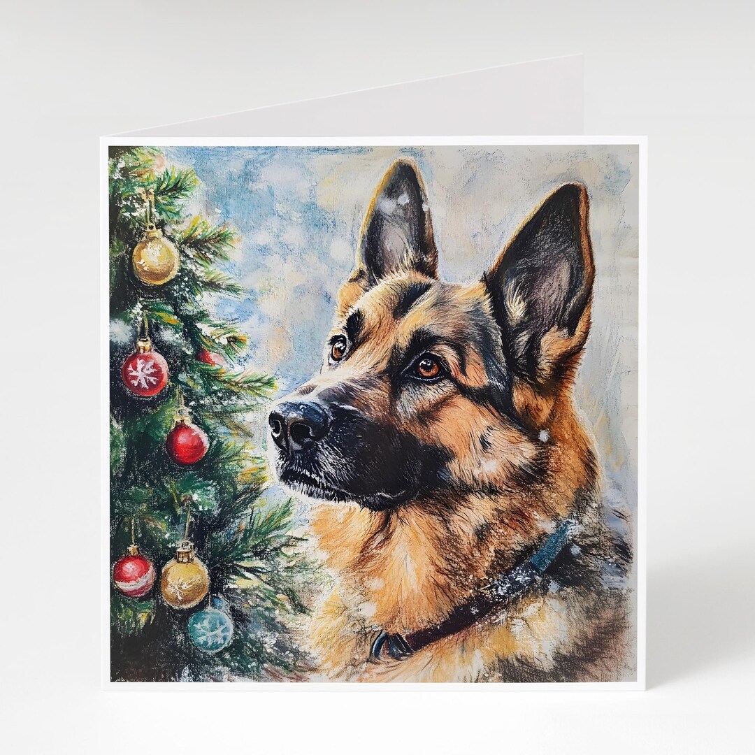 Pack of 5 German Shepherd Christmas Cards, Perfect for German Shepherd ...
