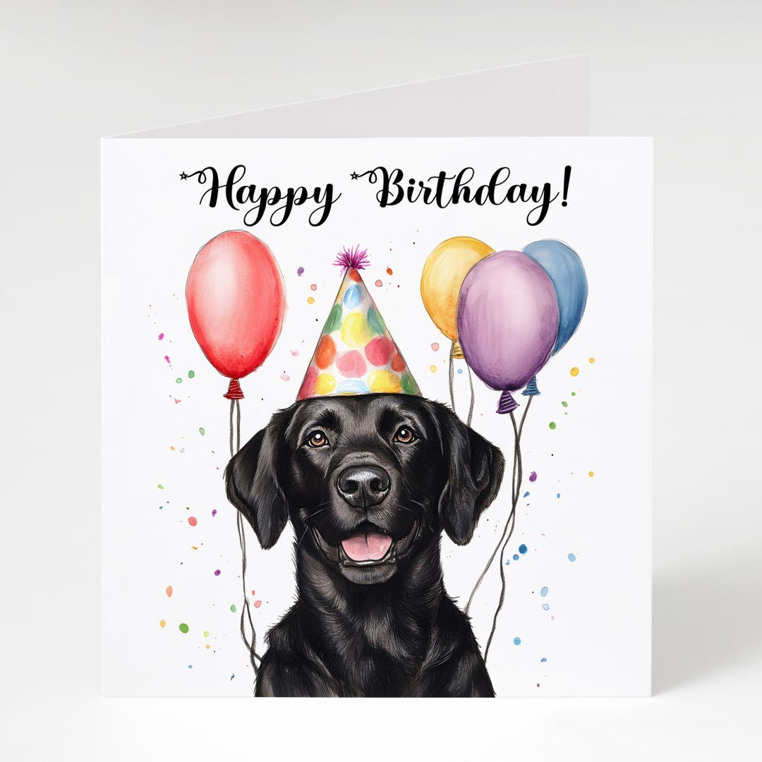 Black Labrador Birthday Card, Labrador Gift, Labrador Card, Dog Lover ...