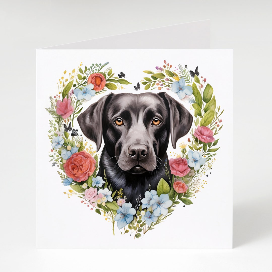 Black Labrador Card, Mother's Day Card, Birthday Card, Labrador Mum ...