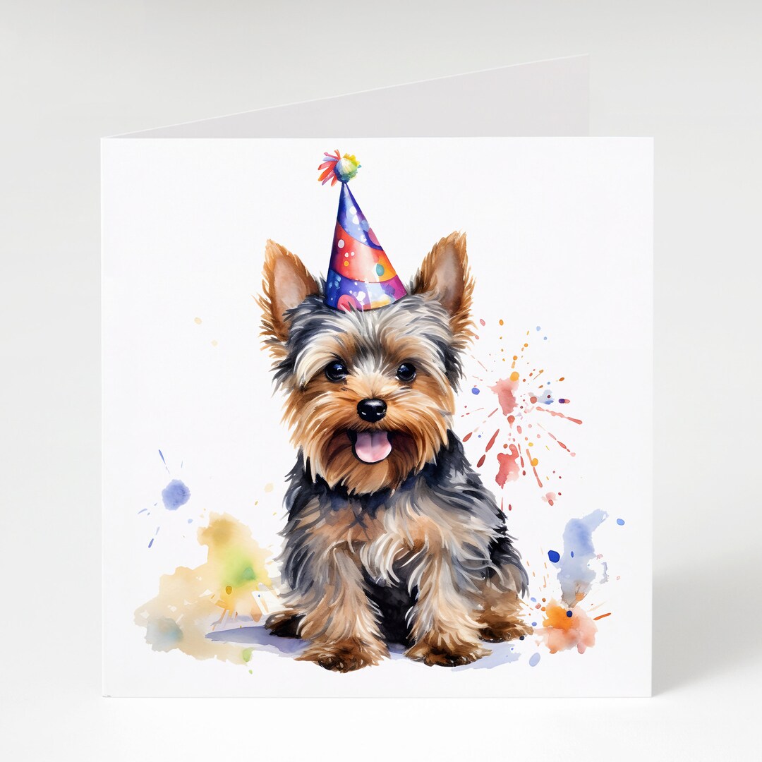 Yorkshire Terrier Birthday Card, Yorkie Card, Dog Lover Gift, Yorkie ...