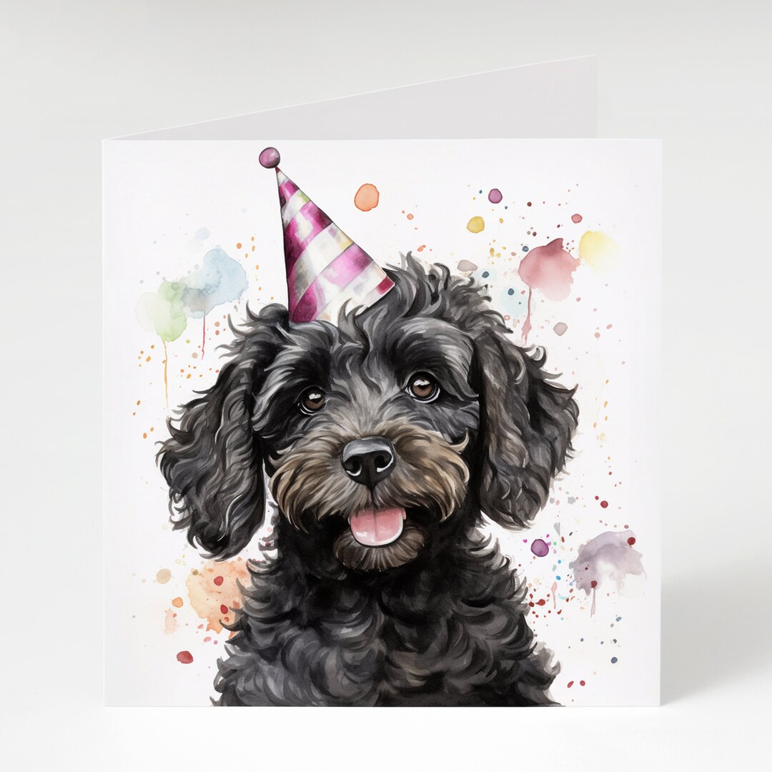 Black Cockapoo, Birthday Card, From the Dog, Cockapoo Card, for the Dog ...