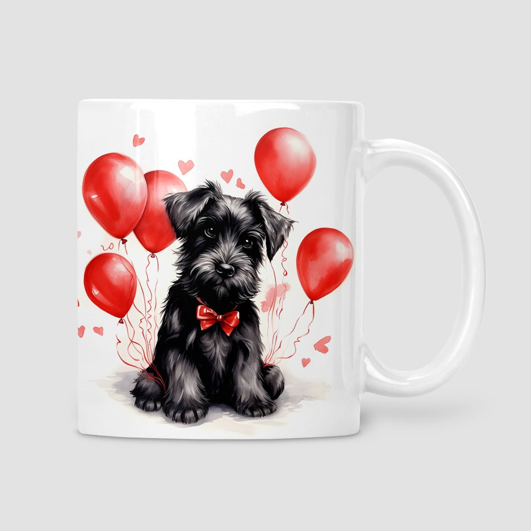 Black Schnauzer Valentine Mug, Schnauzer Mug, Valentine's Day Gift ...