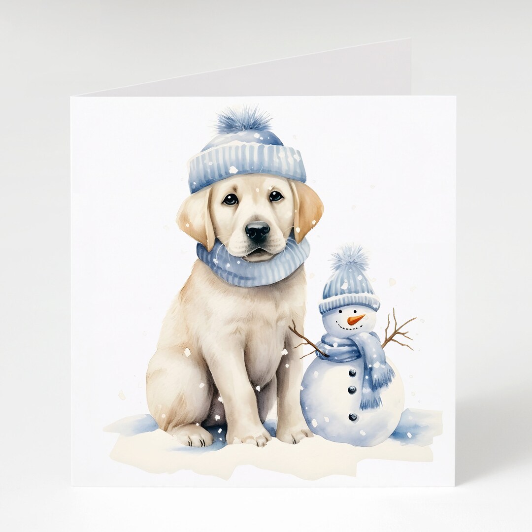 Labrador Puppy Christmas Cards Pack of 5, Cute Dog Xmas Cards, Perfect ...
