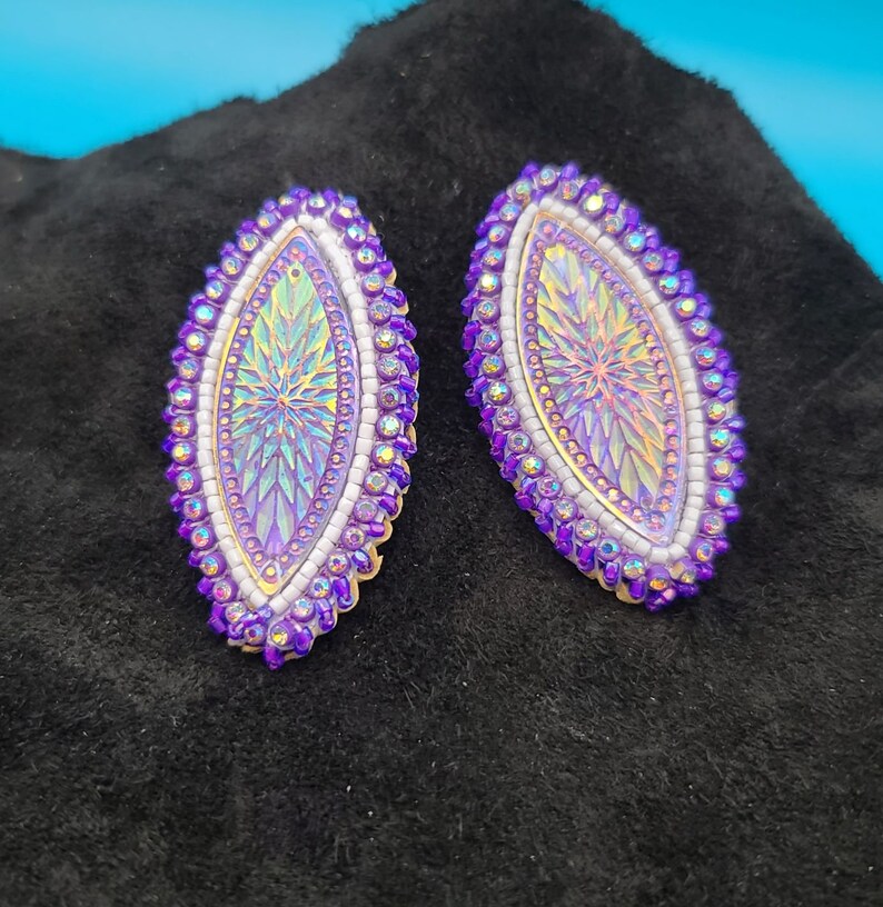 Cabochons Native American Handmade Earrings - Etsy