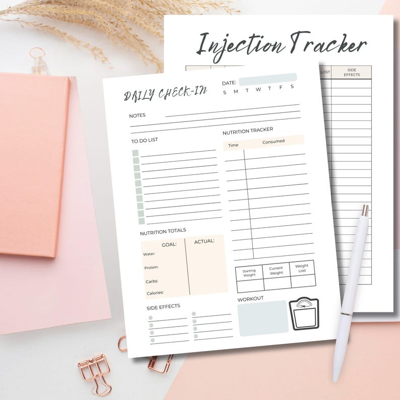 Printable Weight Loss Tracker, Injection Planner and Tracker ...