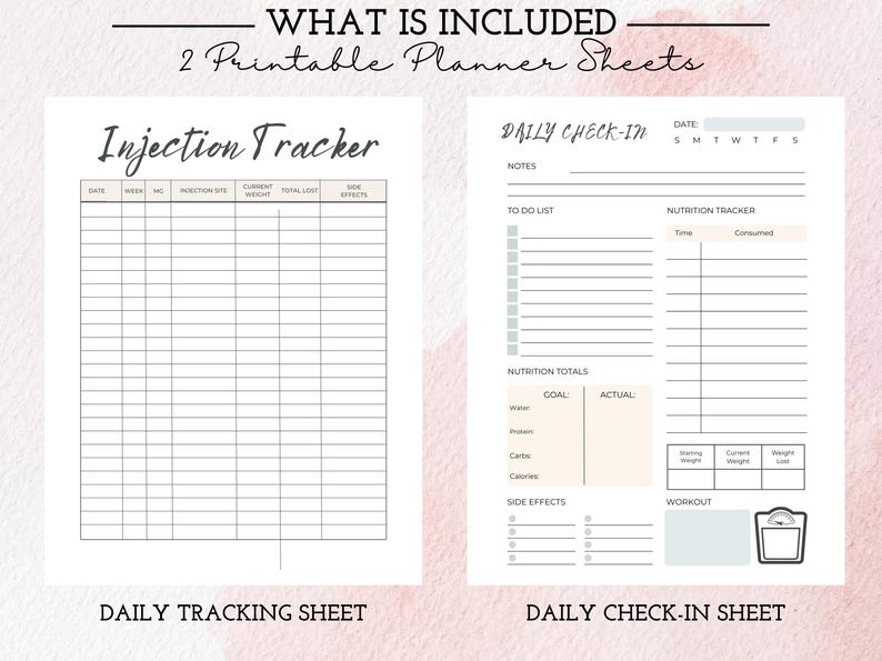 Printable Weight Loss Tracker, Injection Planner and Tracker ...