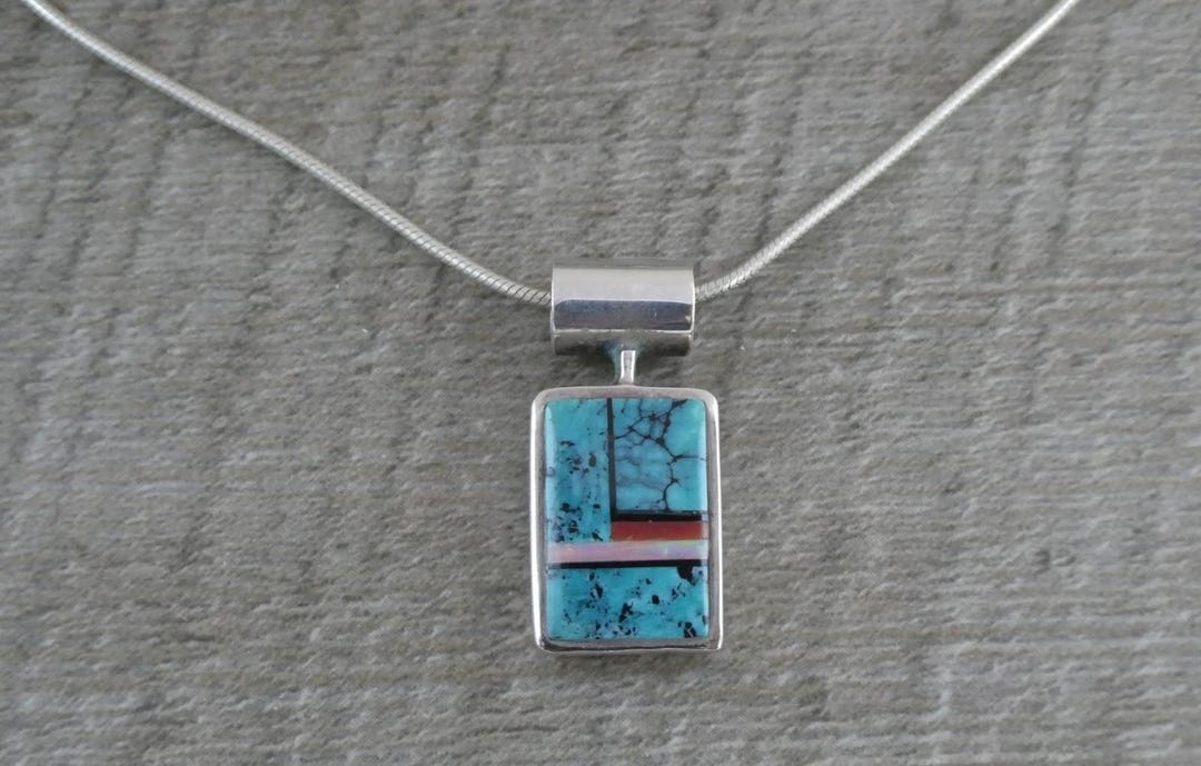 Gorgeous Charlie Bowie Navajo Native American Turquoise Pendant Navajo ...