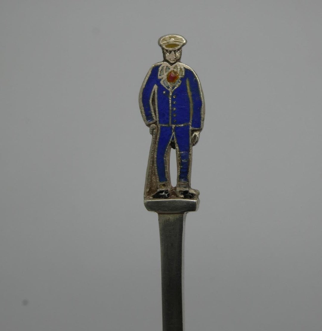 Rare WW1 Solid Sterling Silver Enamel Injured Serviceman Military Spoon ...