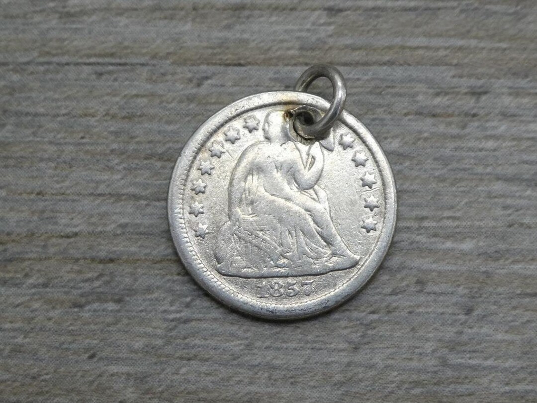 1857 USA Seated Liberty Silver One Dime Keepsake Coin Charm - Etsy