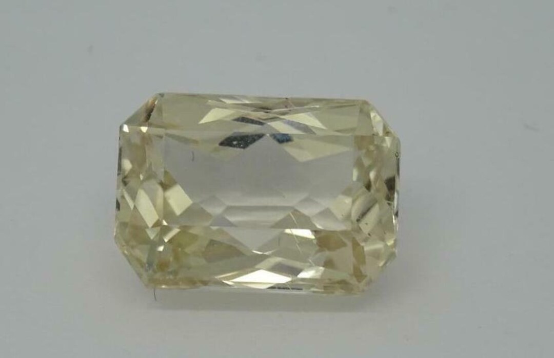 16.60ct Natural Loose Yellow Kunzite Faceted Emerald Cut Stone,16.80mm ...