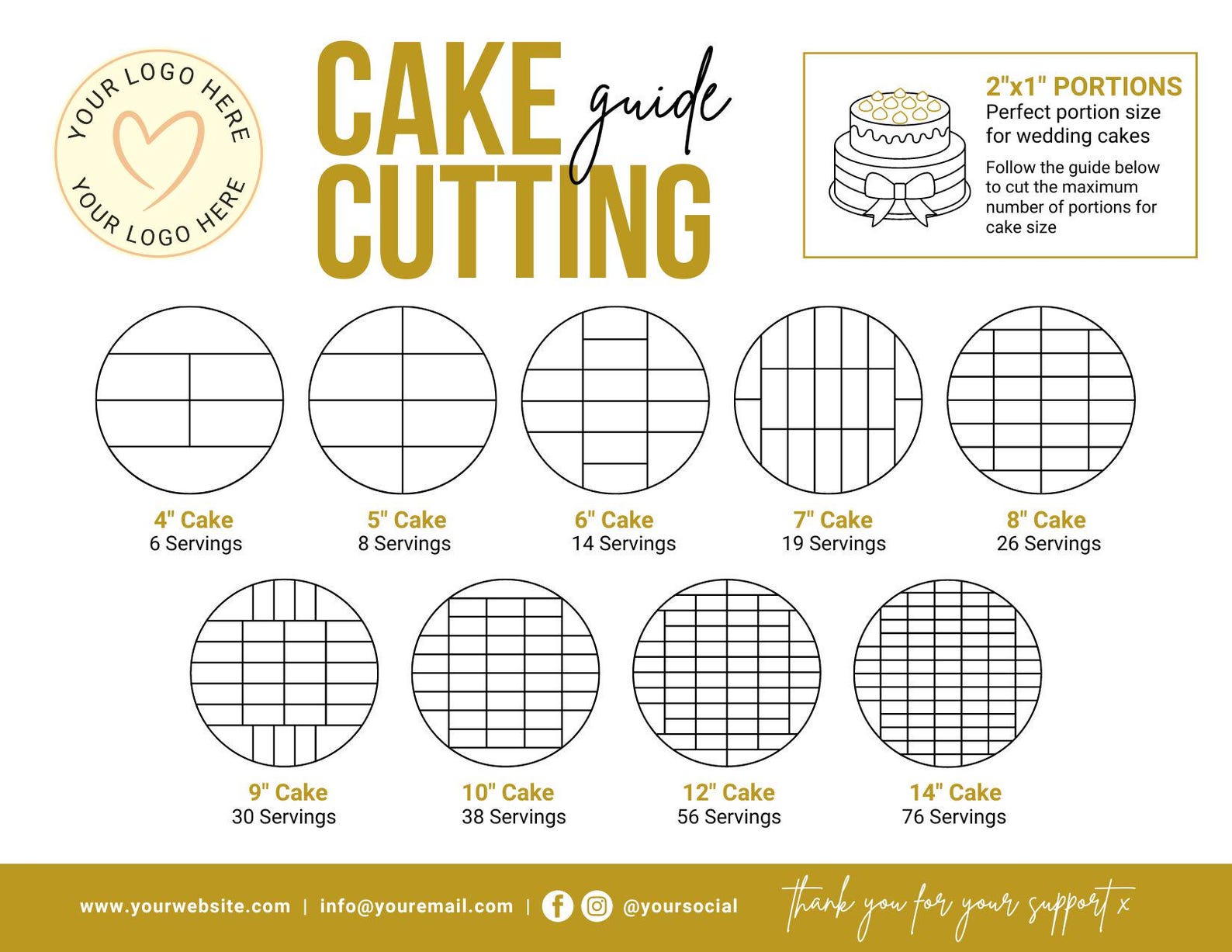 Cake Cutting Guide Templates - Etsy