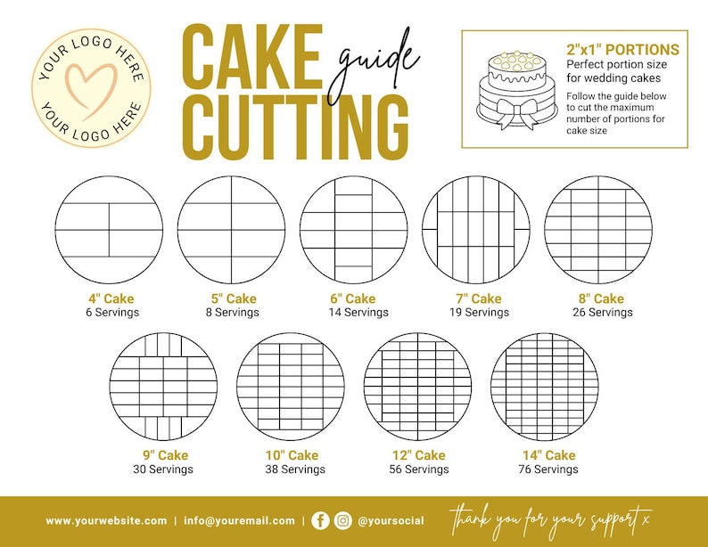Cake Cutting Guide Templates - Etsy