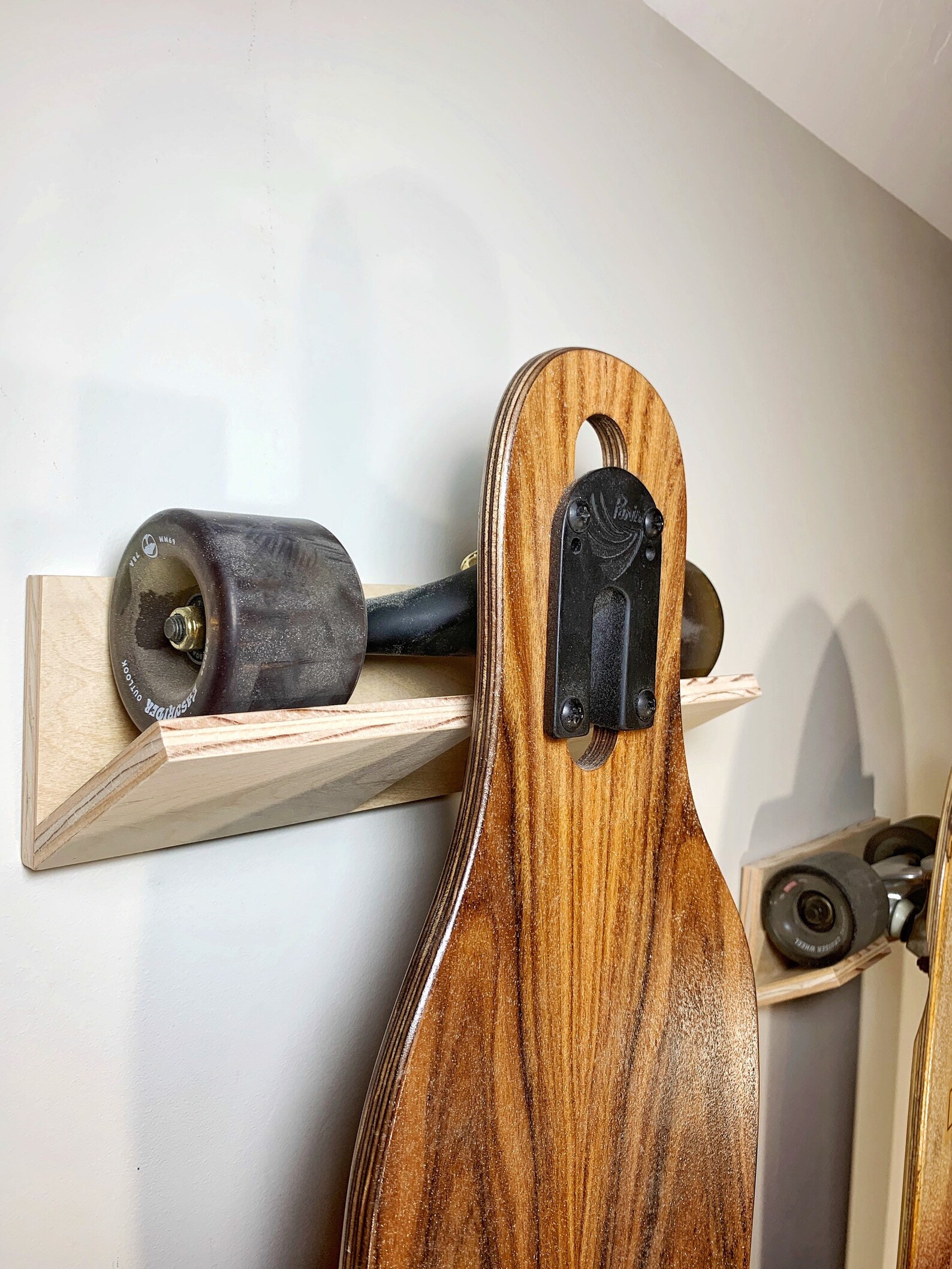Skateboard and Longboard Hanger Storage Natural Hardwood - Etsy