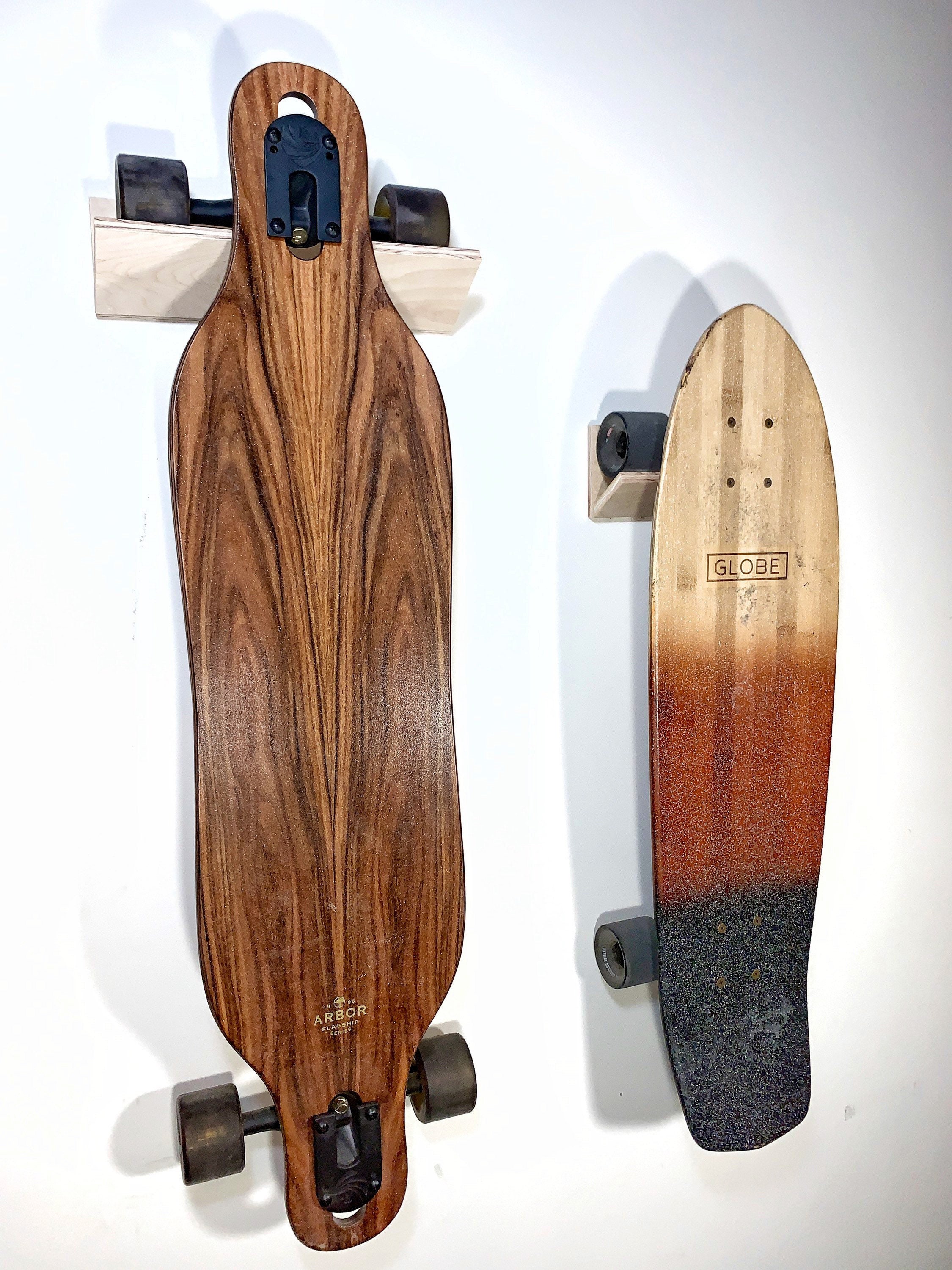 Skateboard and Longboard Hanger Storage Natural Hardwood - Etsy