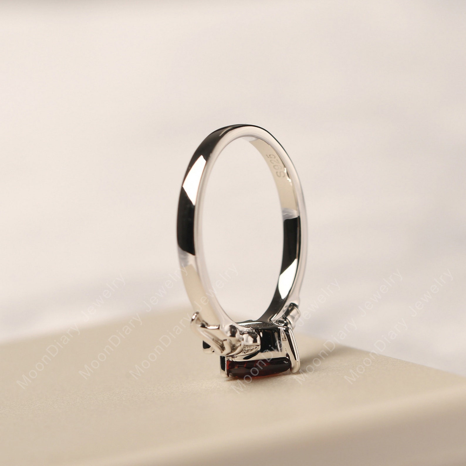 Vampire Bat Ring Real Garnet Ring Pear Cut 14k White Gold - Etsy