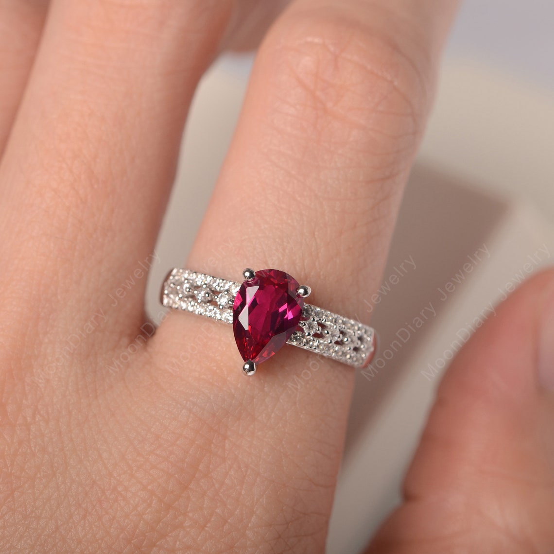 Ruby Cocktail Ring 14k Solid Gold Red Gemstone Promise Ring - Etsy