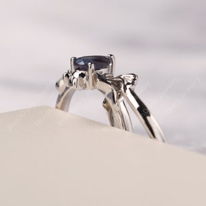 Lovely Bat Ring Sets Sterling Silver Custom Alexandrite Wedding Ring ...