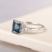 November Birthstone London Blue Topaz Ring 14k White Gold Emerald Cut ...