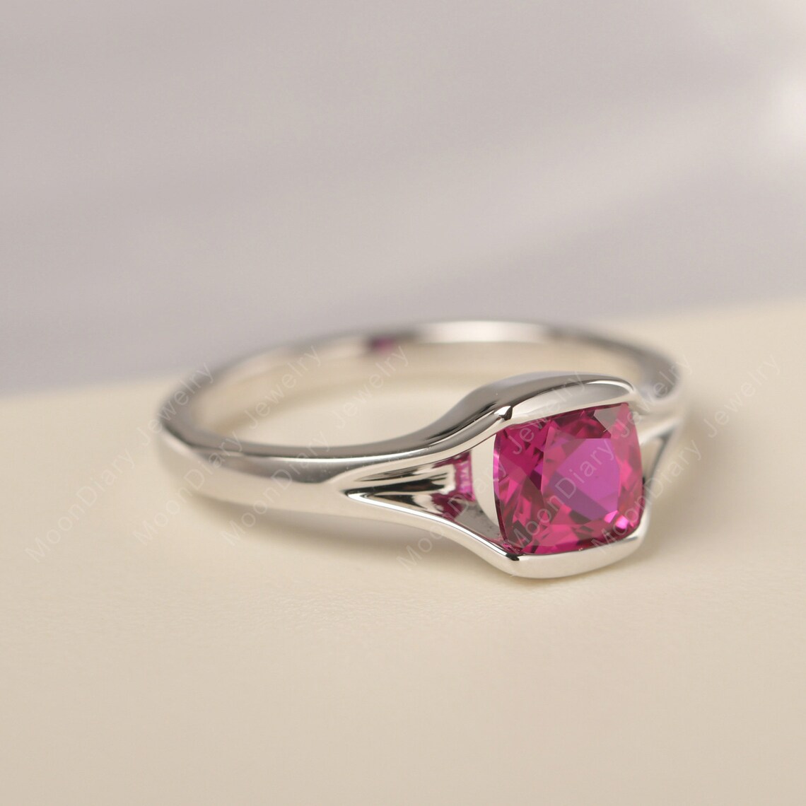 Unique Ruby Wedding Ring July Birthstone Sterling Silver - Etsy