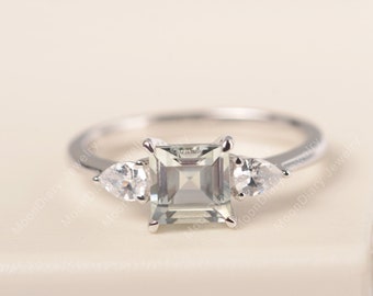 Square Cut Amethyst Ring - Etsy