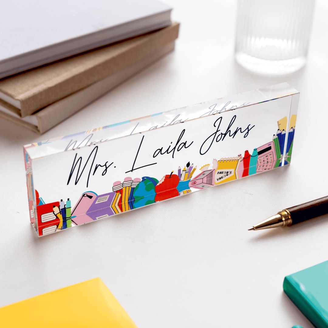 Custom Teacher Name Sign | Personalized Teacher Desk Name Plate ...