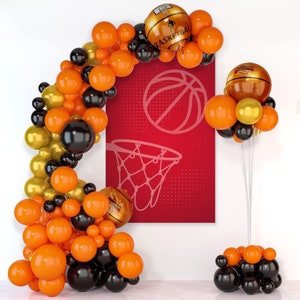 Basketball Balloons Arch Kit 120 Pcs DIY Black Orange Gold - Etsy